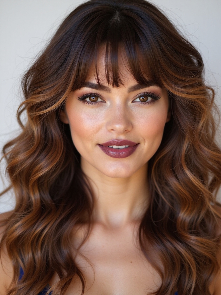 17 Curtain Bangs Wavy Hair Styles That Add Flow And Movement