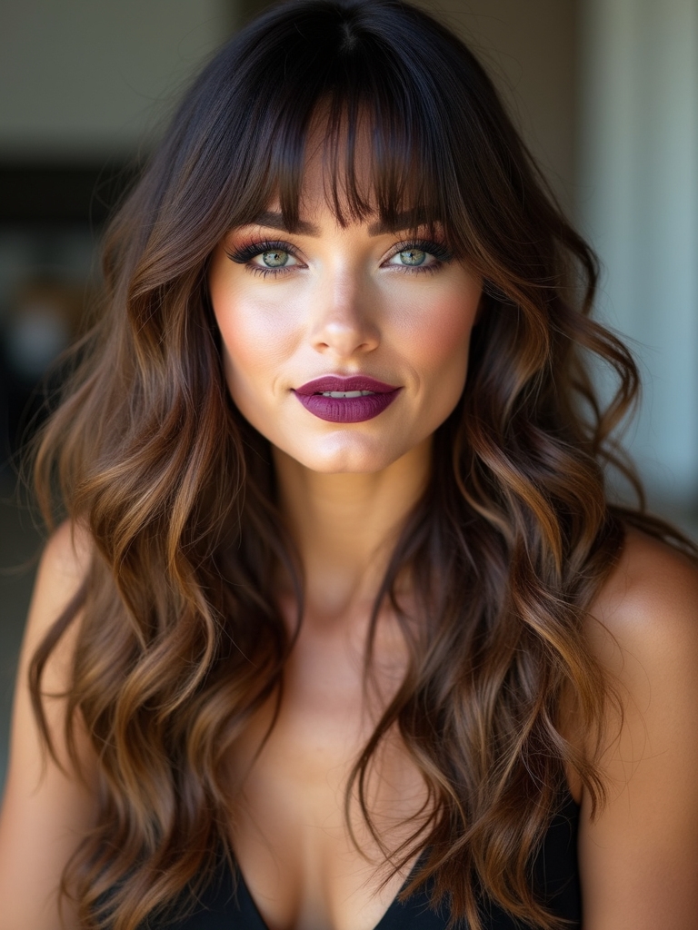 17 Curtain Bangs Wavy Hair Styles That Add Flow And Movement